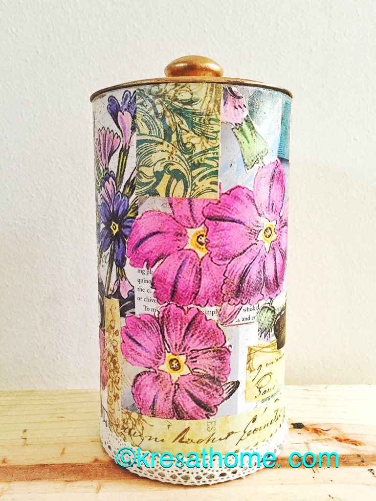Repurposed Publix Oats container, DIY Decoupage scarf case – Kre8AtHome