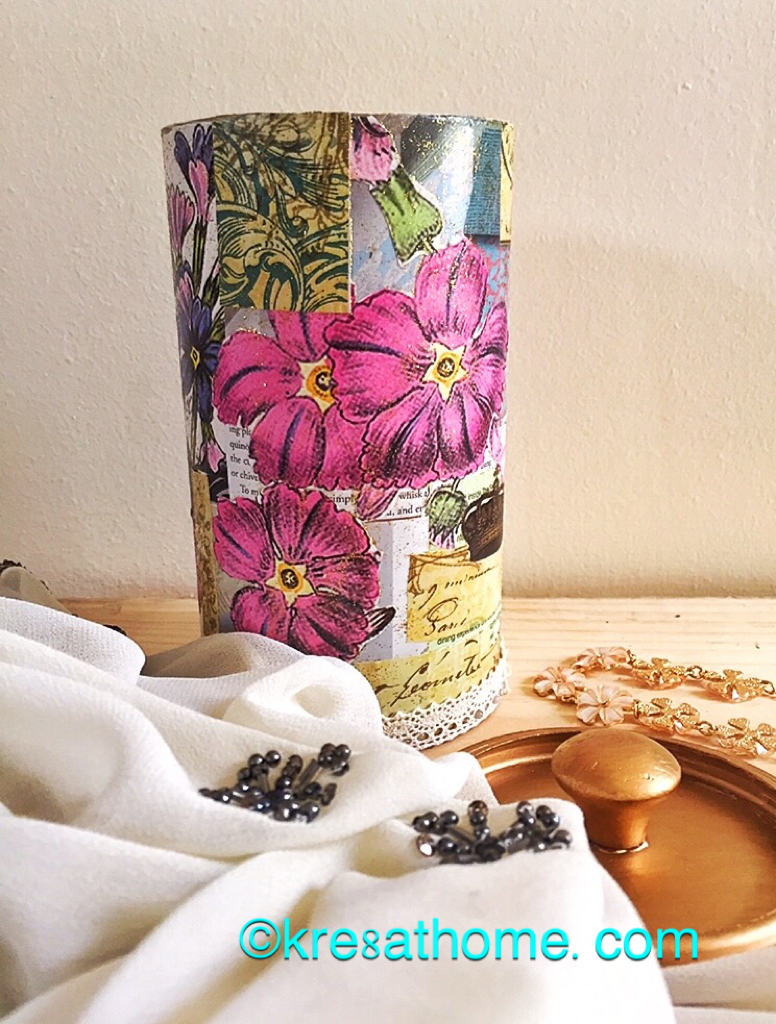 Repurposed Publix Oats container, DIY Decoupage scarf case – Kre8AtHome