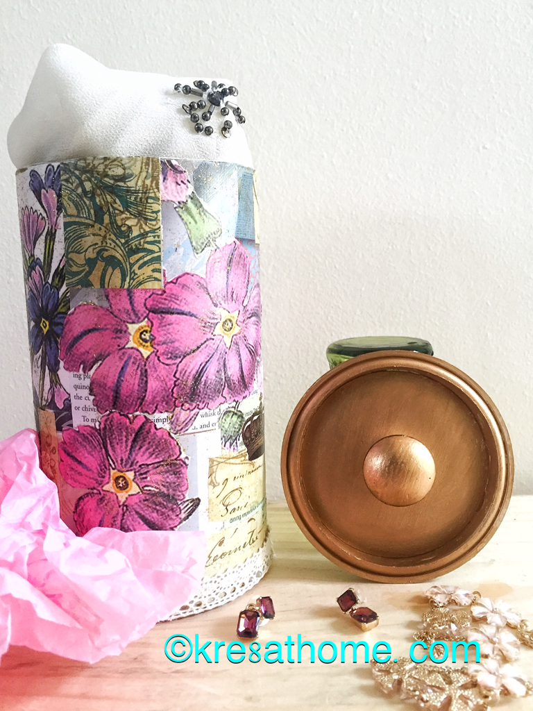 Repurposed Publix Oats container, DIY Decoupage scarf case – Kre8AtHome
